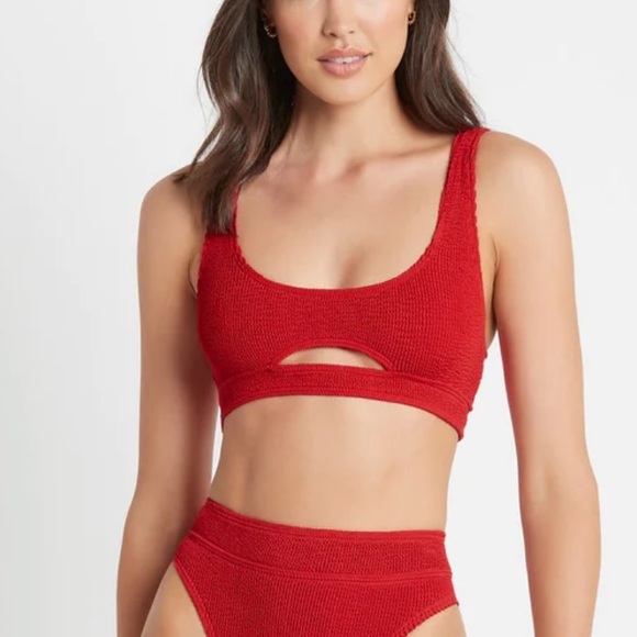 bond-eye | Swim | Nwt Bondeye Sasha Crop Scene Brief Eco Baywatch Red Bikini Set One Size | Poshmark